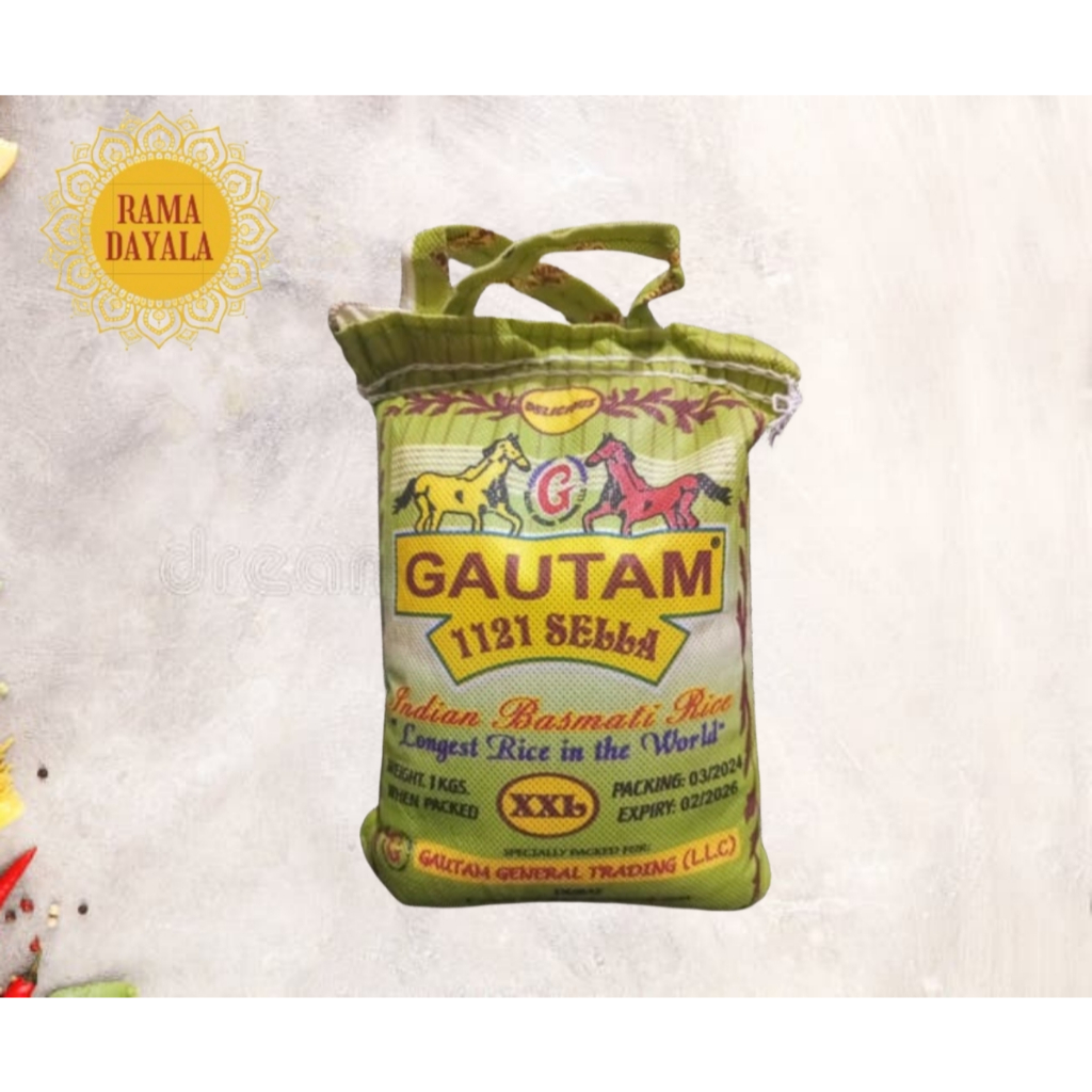 Gautam 1121 Basmati Sella Rice 1kg Bag | Shopee Philippines