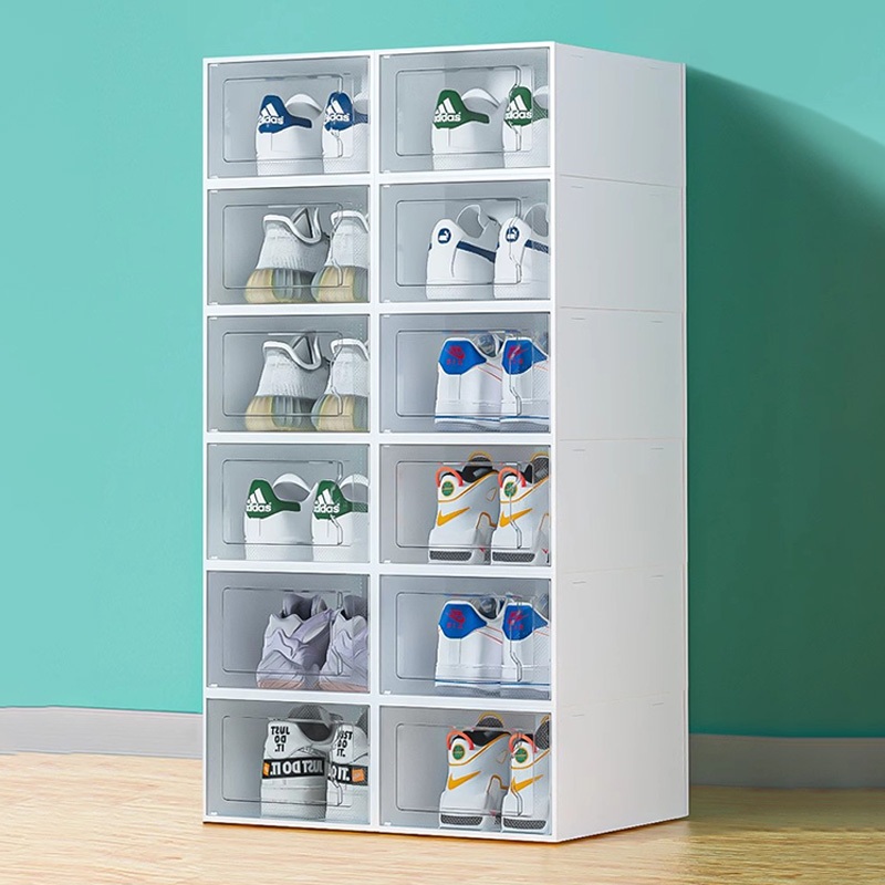 Big Size Foldable Hard Plastic Shoe Box Colorful Storage Organizer ...