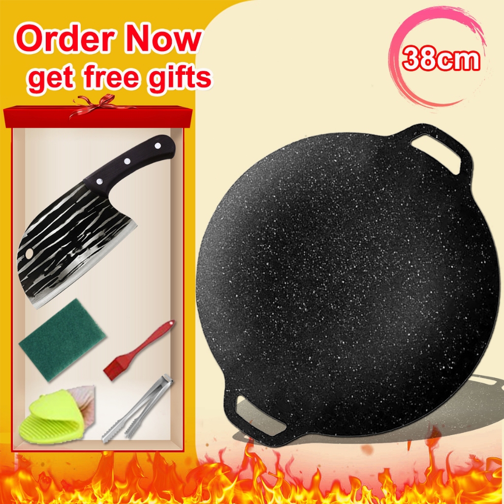 【Free Gift】Grill Pan Korean BBQ Grilling Pan Kitchen Non-stick Pan ...