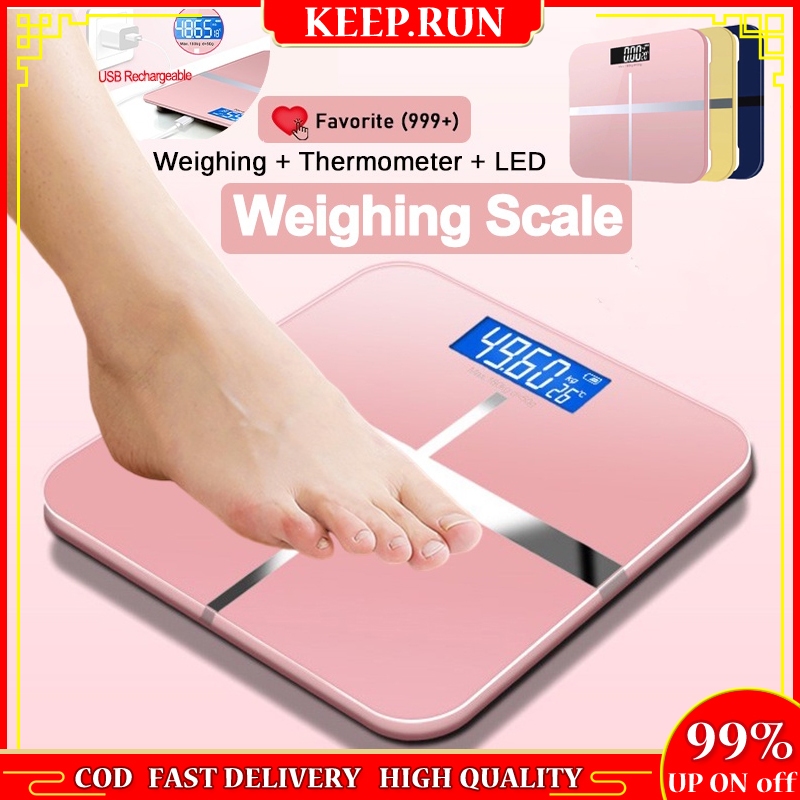 Digital Weighing Scale Health Electric Human Large Tempered Glass LED ...