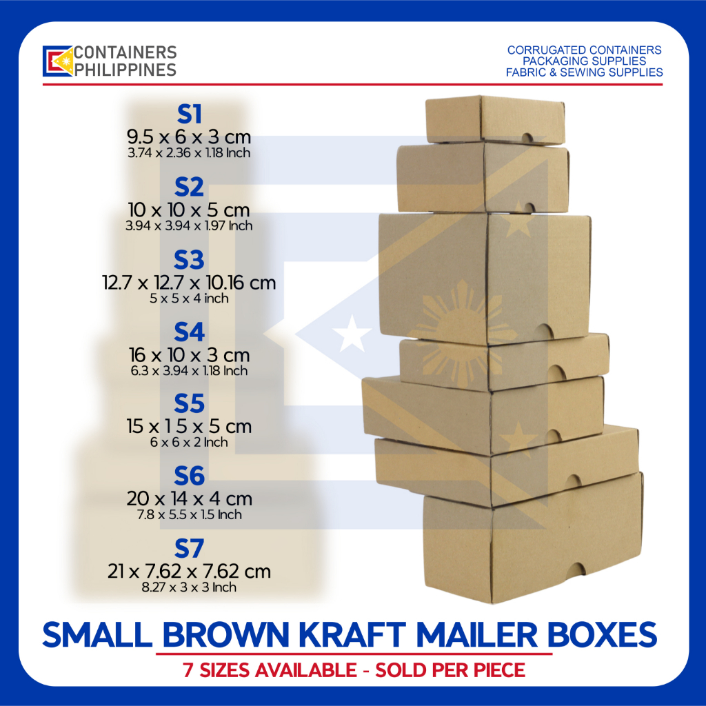 CONTAINERS.PH Small Sizes T-Mailer Box Corrugated Mailer Brown Kraft ...