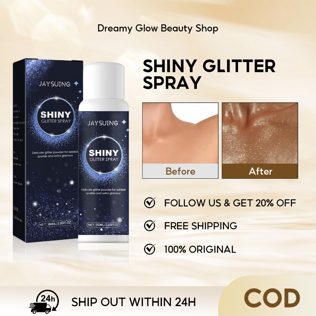 Jaysuing Shiny Glitter Spray 60ml Silver Glitter Highlight Spray Hair ...
