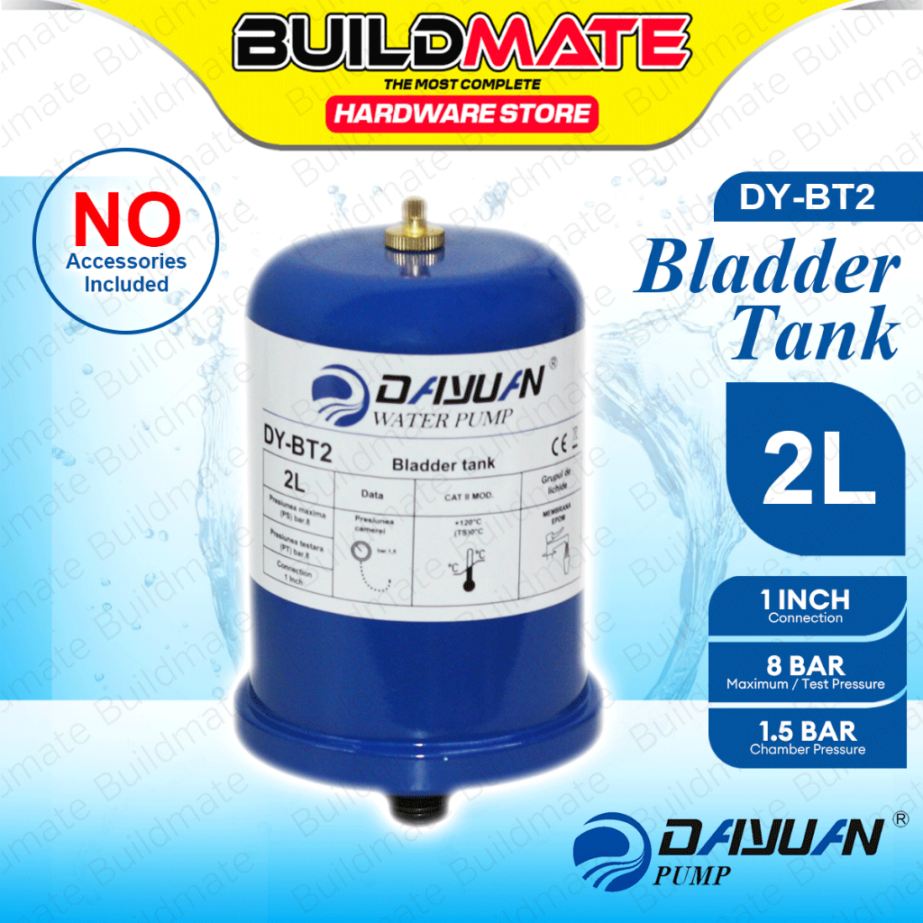 BUILDMATE Dayuan Bladder Tank 2L Pressure Water System Compact Fluid ...