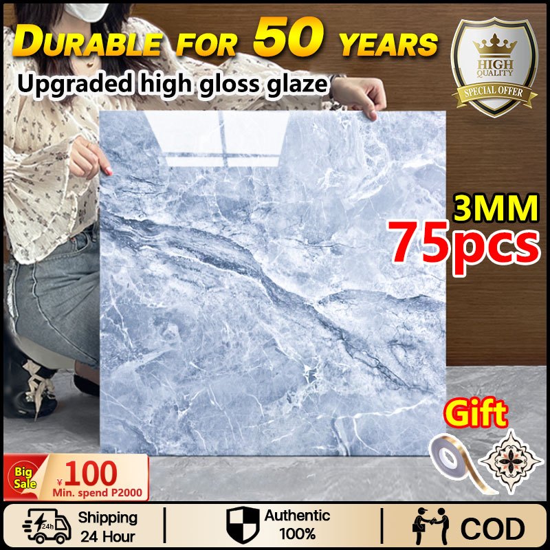 1:1 simulated marble Moya vinyl tiles Floor stickers 60x60 flooring ...