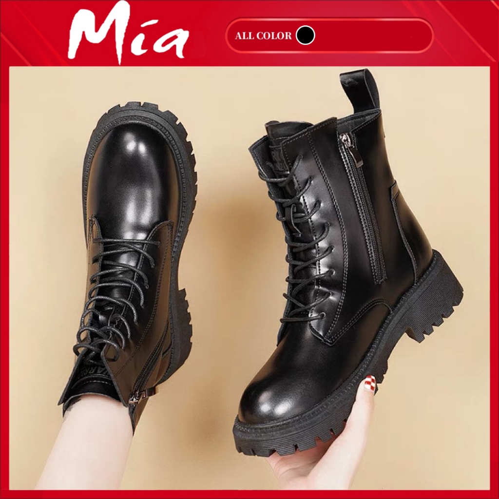 MIA Boots Korean High Cut Women Black Boots For Women Durable-anti slip ...