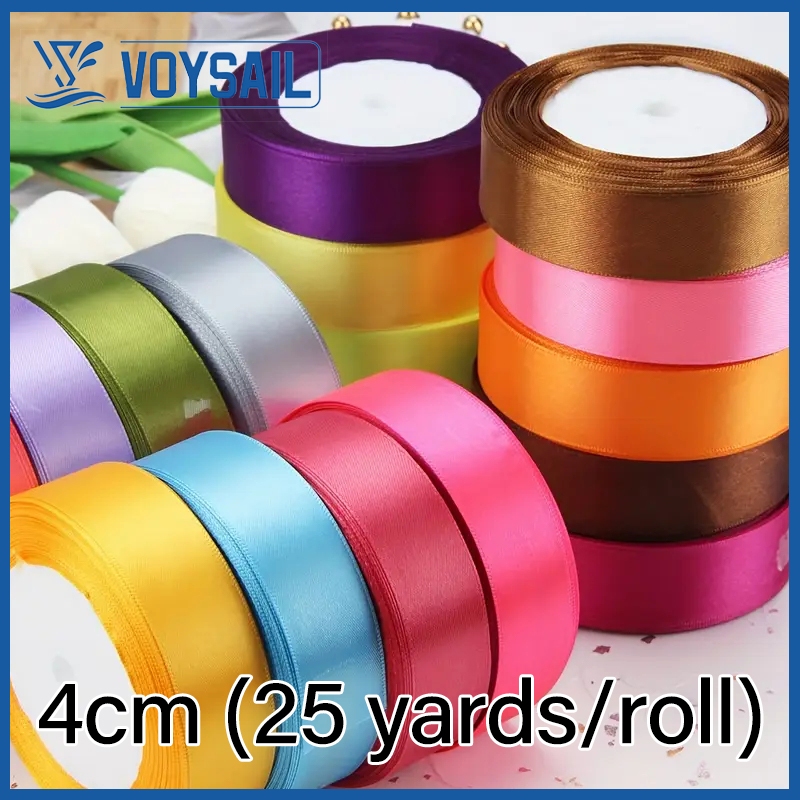 22M/4cm Satin Ribbon Roll Gift DIY Bouquet Packaging Ribbon Making High ...