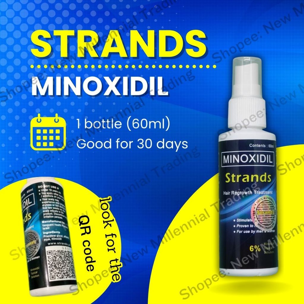 Strands Minoxidil 6% Topical Solution for Men and Women 60ml Hair ...