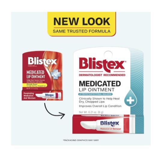 [US BRAND] Blistex Medicated Lip Ointment, Relieves Cold Sores | 6g or ...