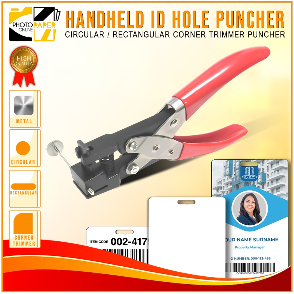Officom Handheld ID Hole Puncher Circular Hole | Rectangular | Corner ...
