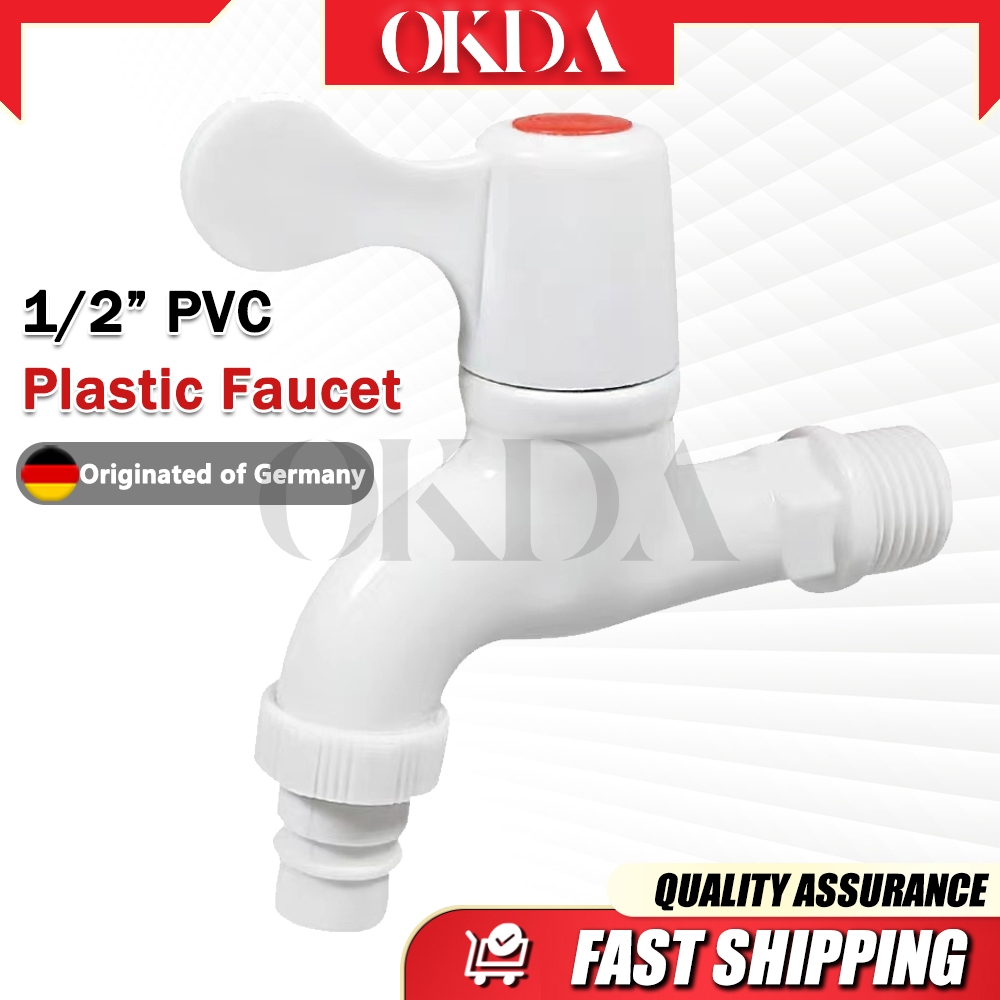 OKDA Plastic PVC Spigot Faucet With Hose Connector Gripo With Teflon ...