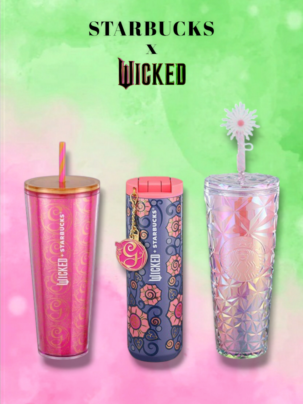 Starbucks Wicked Glinda's Collection of 16oz Stainless Steel Tumbler ...
