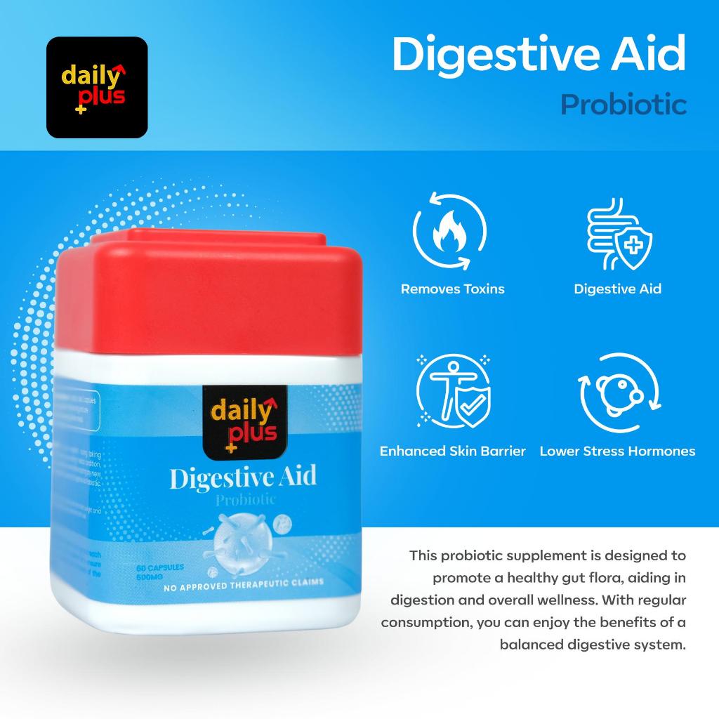 Daily Plus Digestive Aid Supplement Probiotic Capsule For Adult ...