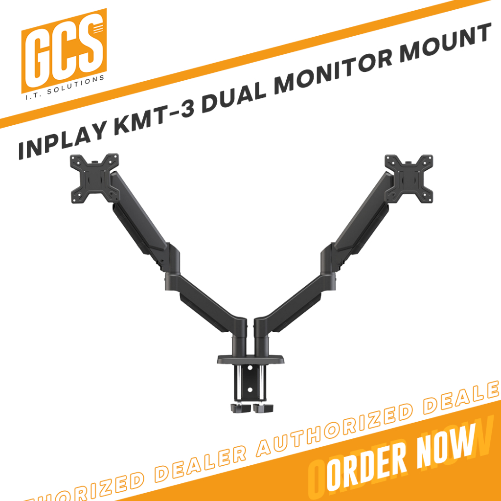 Inplay KMT-3 Dual Monitor Mount Full Adjustable Monitor Stand with C Clamp For 17-30 Inch ...