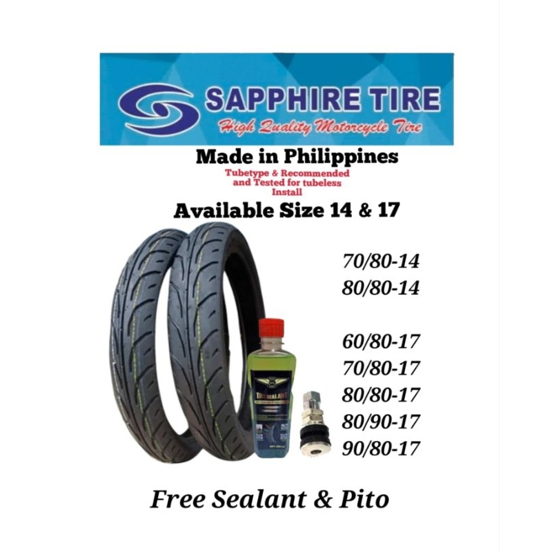 SAPPHIRE TIRE Heavy Duty with Sealant & Pito | Shopee Philippines