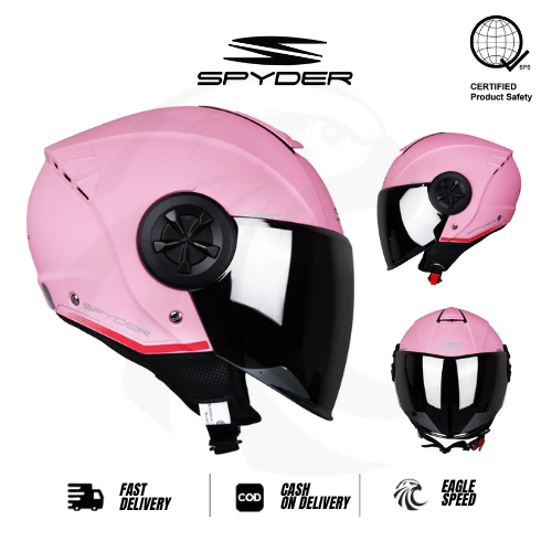 【EAGLE SPEED】SPYDER HALF FACE HELMET REBOOT V2 MATT NUD3 PINK RED ...
