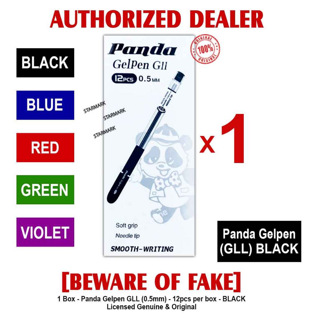 Panda Gelpen GLL Panda Gel Pen Pens GLL 12pcs per box ALL COLORS Black ...