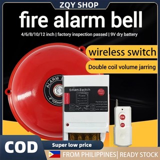 Fire Alarm Bell 4"/6"/8"/10"/12" Wireless Button Home Safe Mall Office ...
