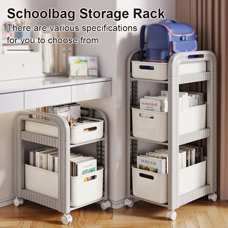 SK Moving Rack Bookshelf with Wheels Multi-functional Organizer ...