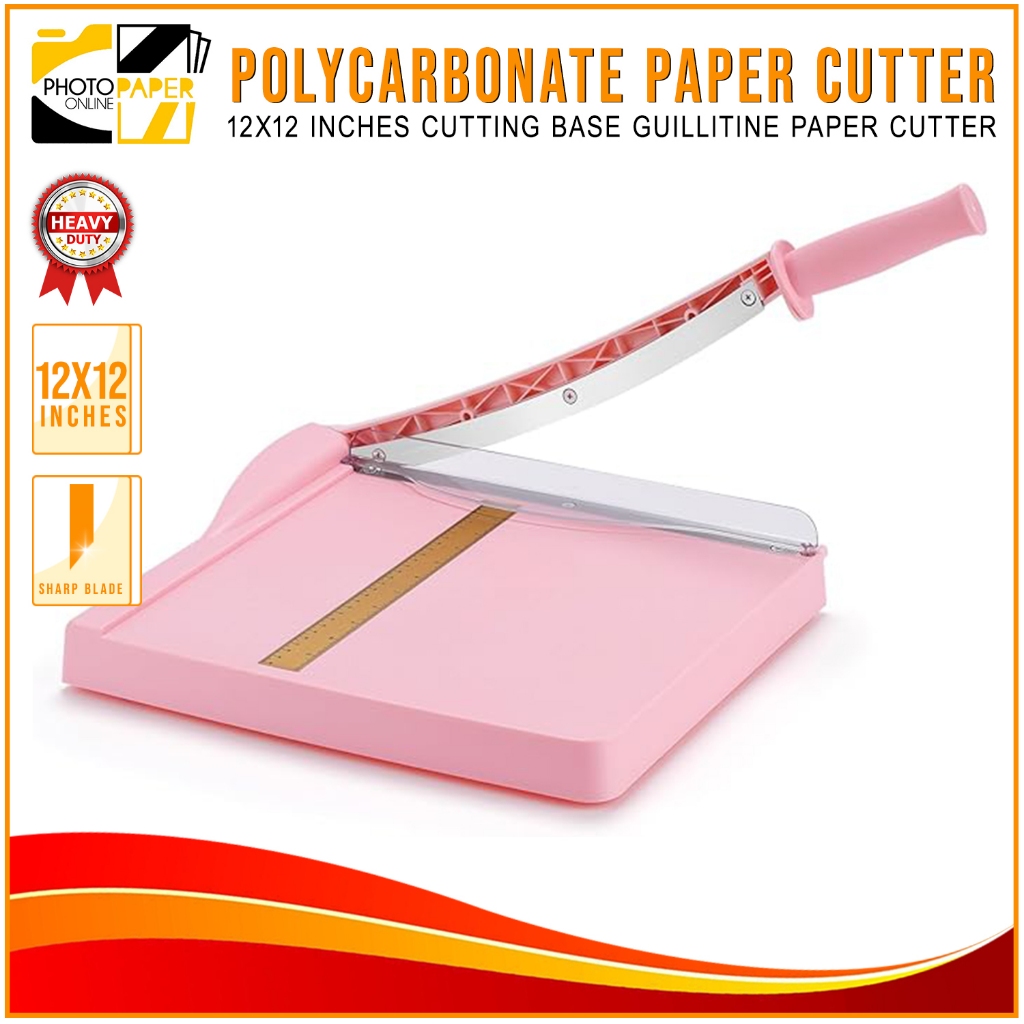 Officom Pink Paper Cutter Durable Plastic Base | Manual Guillotine ...