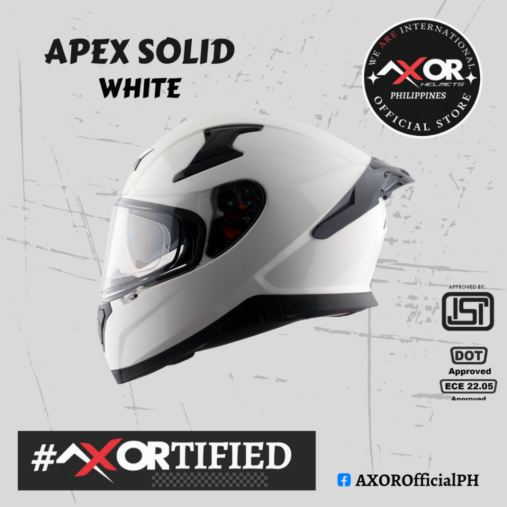 AXOR APEX SOLID PEARL WHITE + FREE PINLOCK ANTIFOG LENS + FULL FACE ...