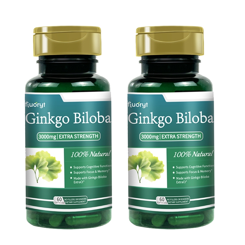 Ginkgo Biloba Capsules Supplement Reduce Anxiety Support Vision and Eye ...