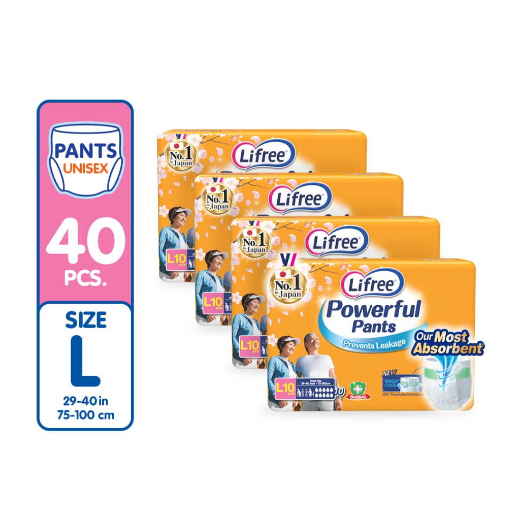 LIFREE Powerful Slim Pants Unisex Adult Disposable Diapers Large 10 pcs ...