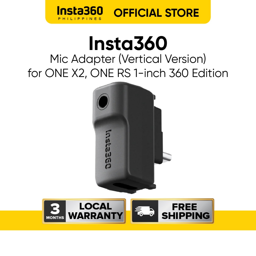 Insta360 Mic Adapter (Vertical Version) - ONE X2,ONE RS 1-Inch 360 ...