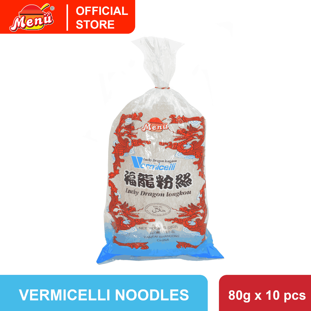 Menu Lucky Dragon Longkou Vermicelli Sotanghon Noodles 80g (Pack of 10 ...