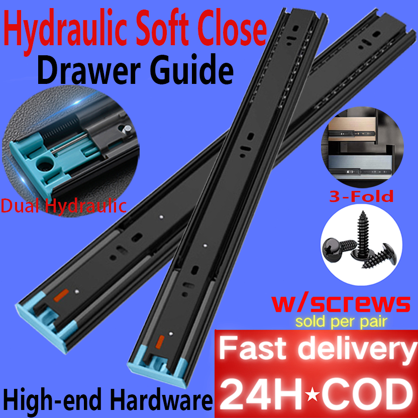 Soft Close Drawer Guide Heavy Duty Hydraulic soft closing Drawer Slide ...