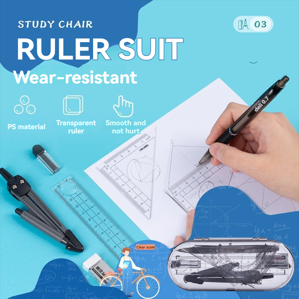 NEW 8PCS/Set Drawing Compass Ruler Kit Students School Examination Math ...