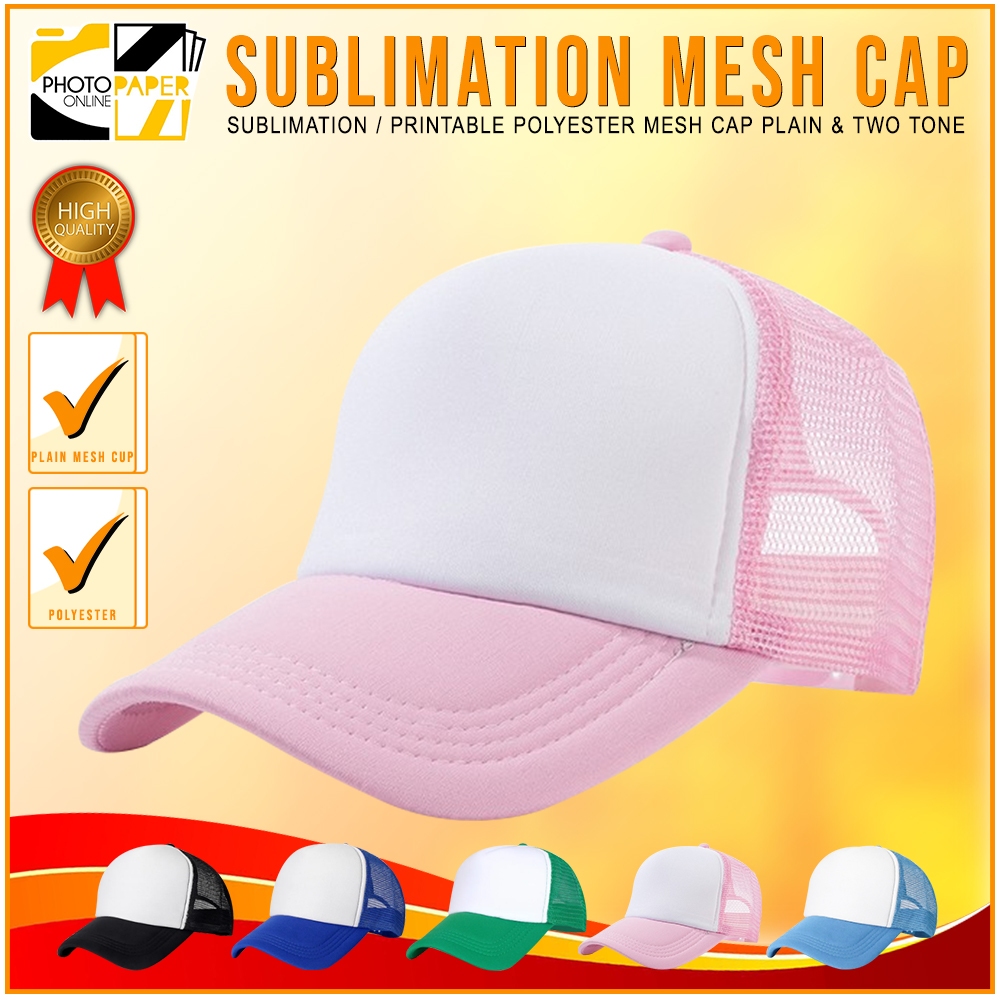 Sublimation Unisex Mesh Cap | Printable Customizable Plain & Two-Tone ...