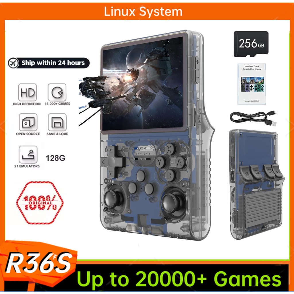 R36S Handheld Game Console Preloaded with 15000+Games 3.5-in Retro Handheld Video Games Linux ...