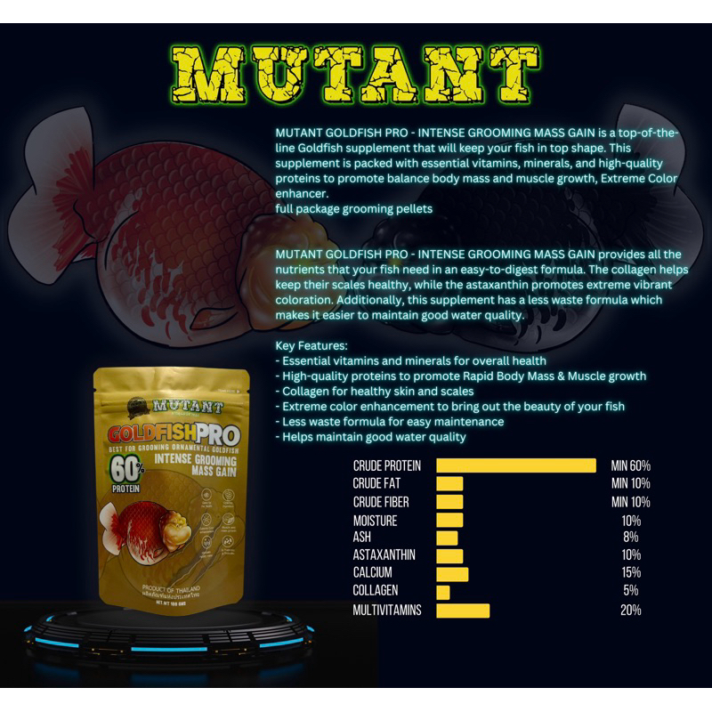 Mutant Goldfish Pro - Intense Grooming Mass gain (Made in Thailand ...