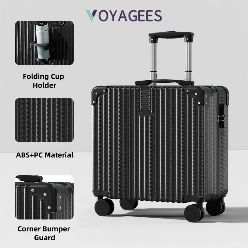 VOYAGEES 18 Inches Hand Carry Luggage Portable Small Boarding Luggage 4 ...