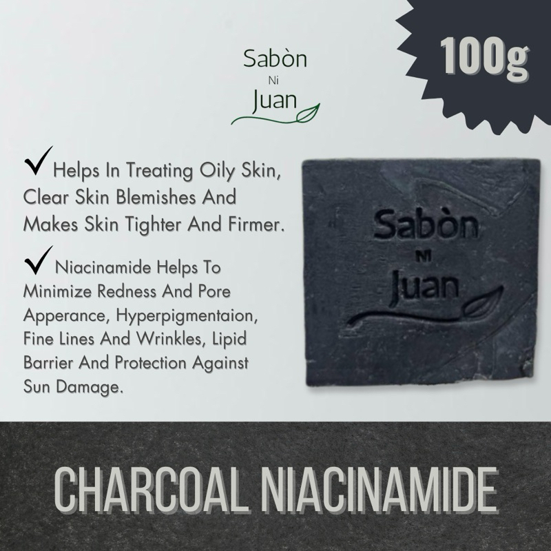 Sabòn Ni Juan CHARCOAL NIACINAMIDE SOAP 100G | Shopee Philippines
