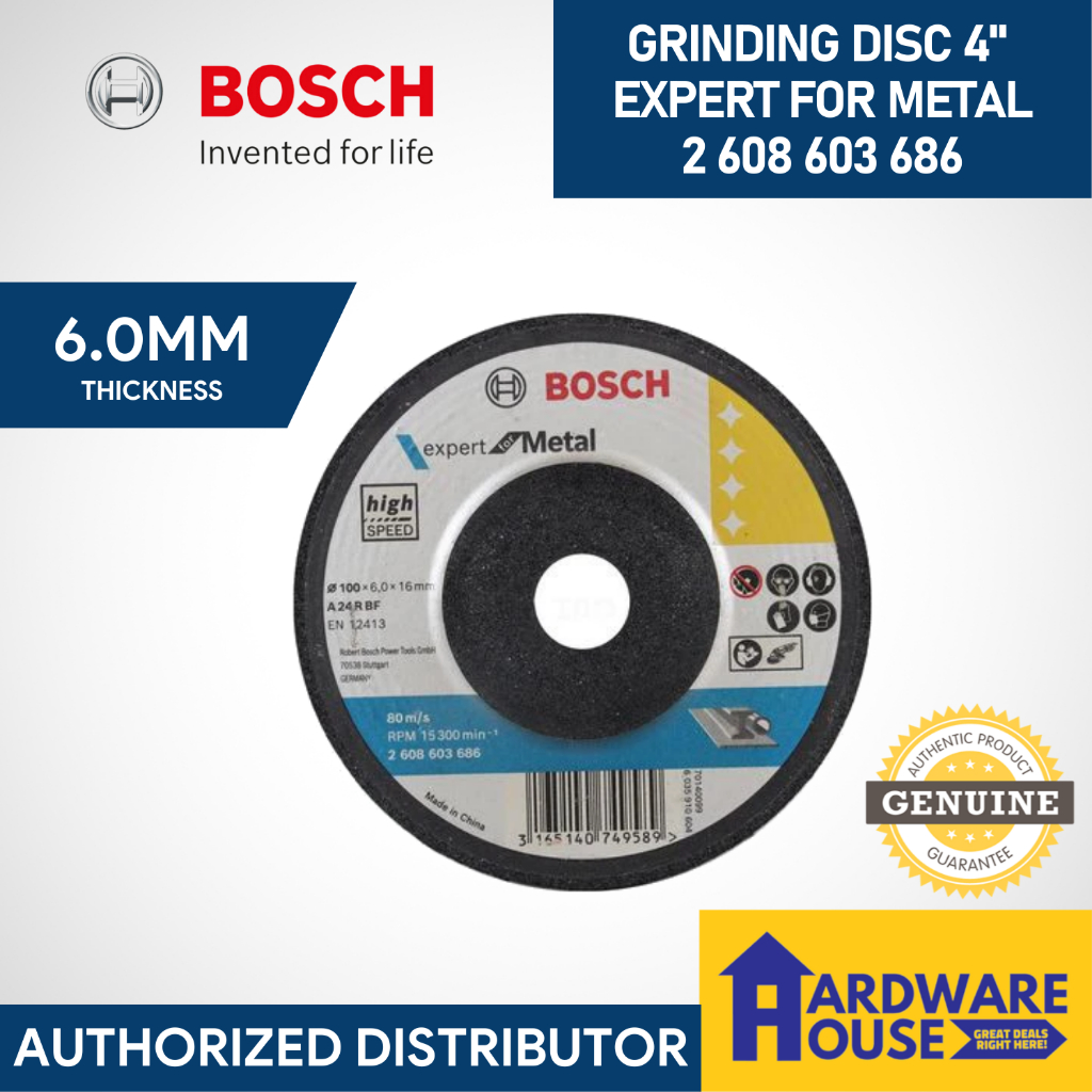 ORIGINAL BOSCH Grinding Disc 4" Expert for Metal Angle Grinder ...