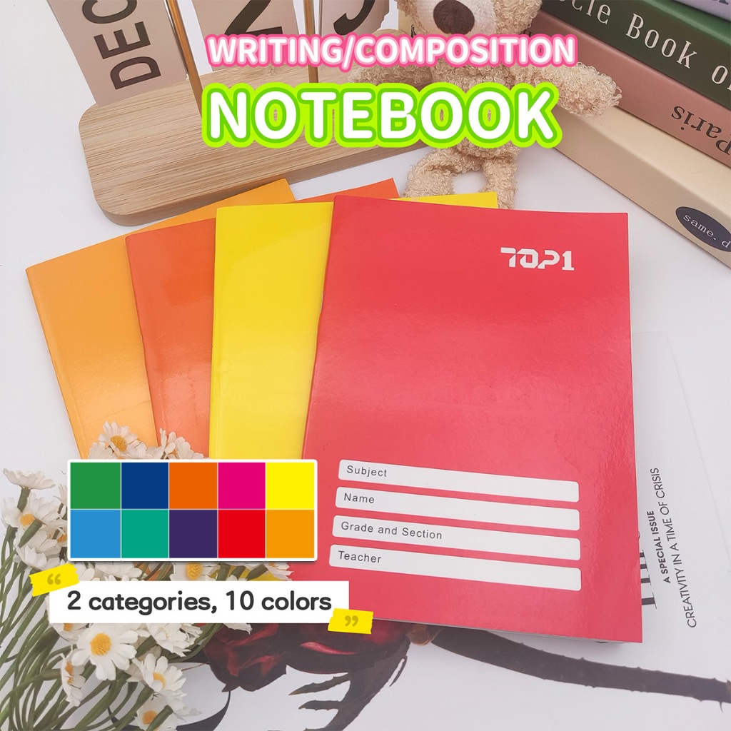 10Pcs/Set 10 Colors A5 writing Composition notebook 80 Leaves ...