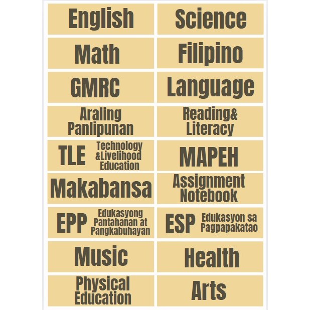 Subject Label sticker Name, Subject label, notebook sticker label ...