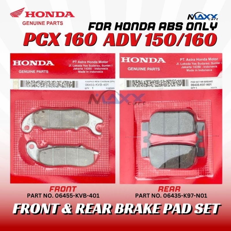 Honda Genuine Brake Pad Set for ADV 150/160 ABS and PCX 160 ABS (06455 ...