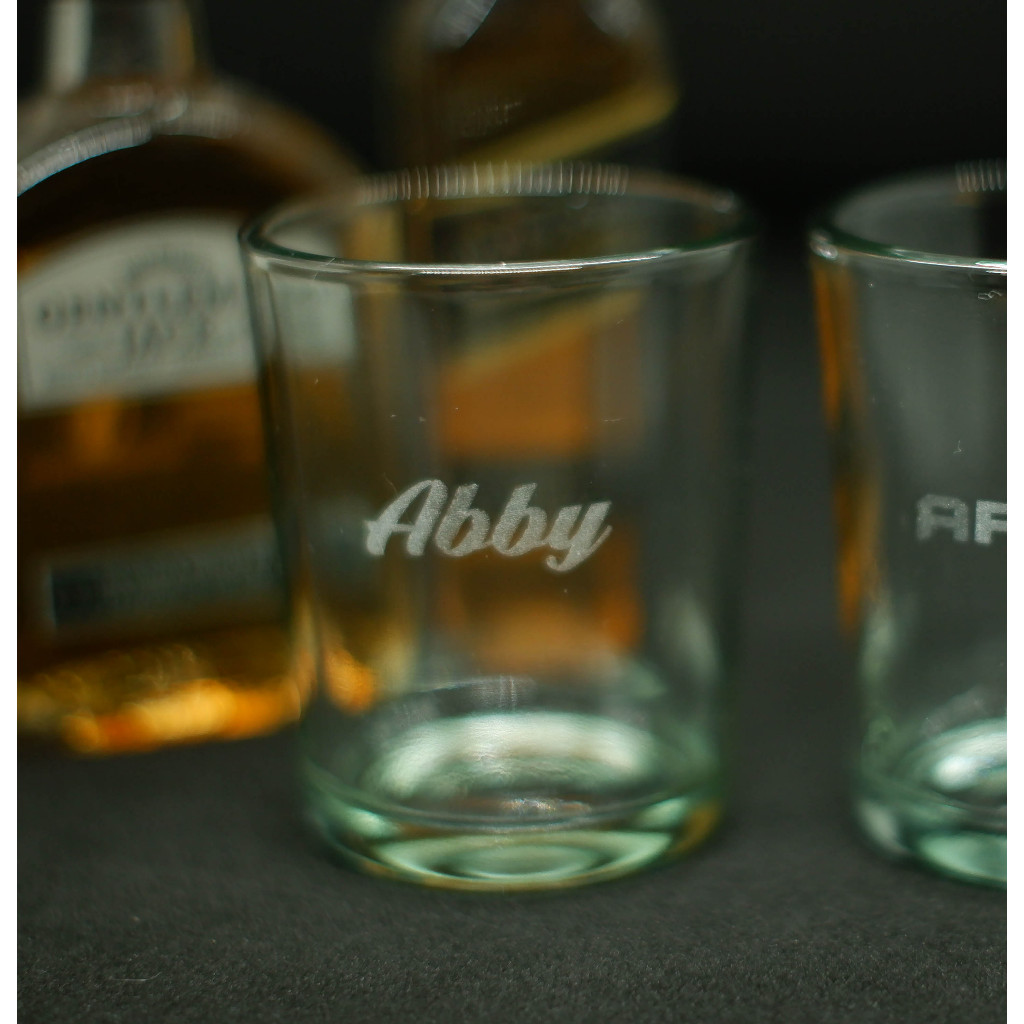 Personalized Laser Engraved / Etched Glassware Shot Glass Transparent ...