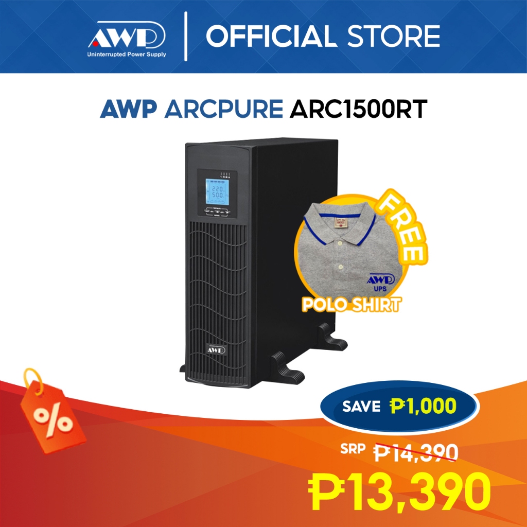 AWP ArcPure 1200W-1500VA UPS Pure Sine Wave with AVR Uninterruptible ...
