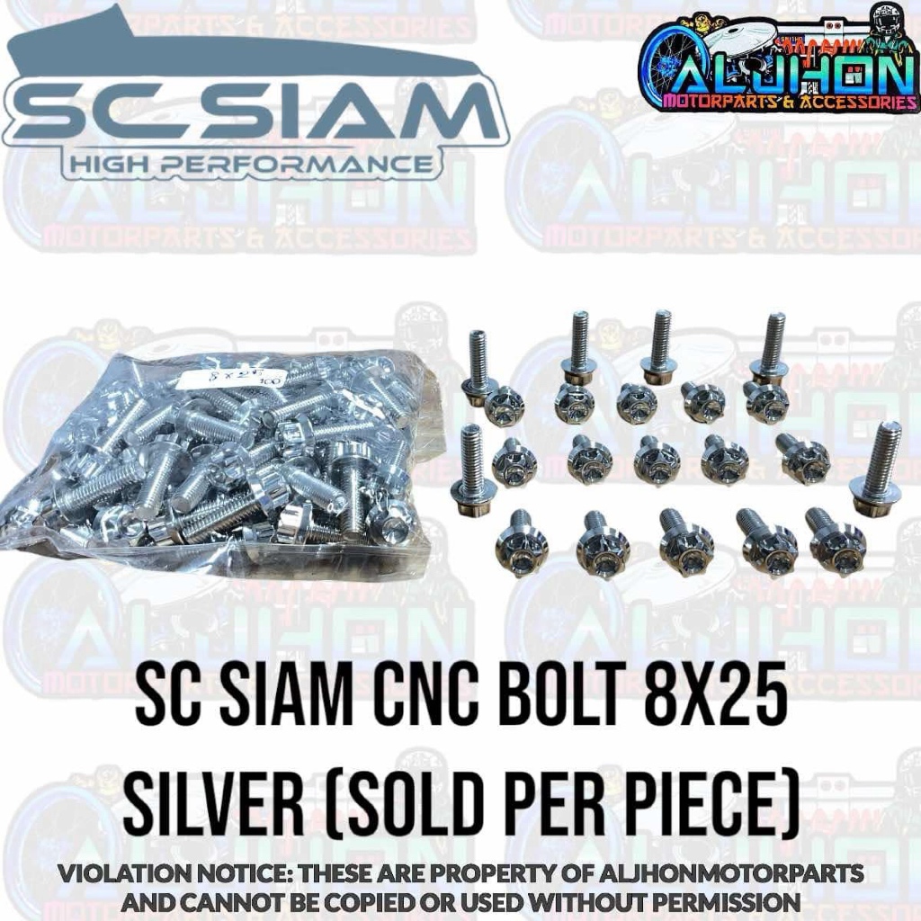 SC SIAM CNC 8X25 STAINLESS BOLTS FRONT CALIPER BOLTS WAVE/ PCX / ADV ...