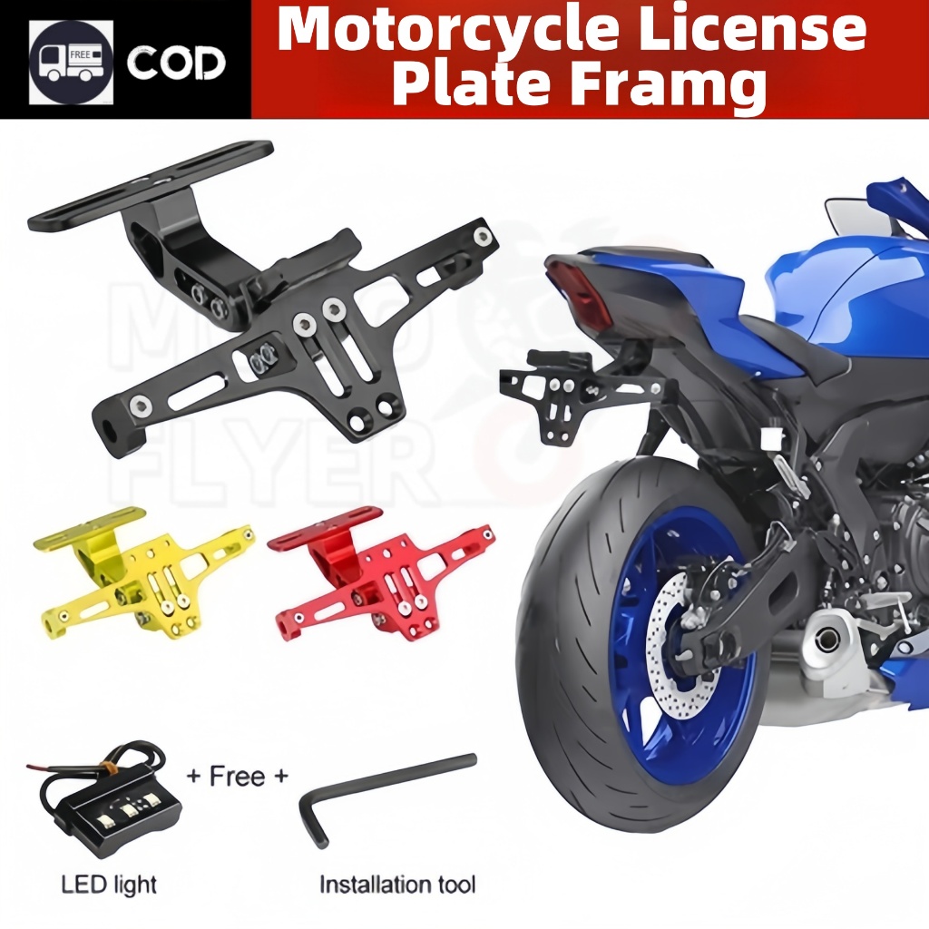 Yamaha License Plate Holder Plate Holder Full Alloy CNC LED Lights ...