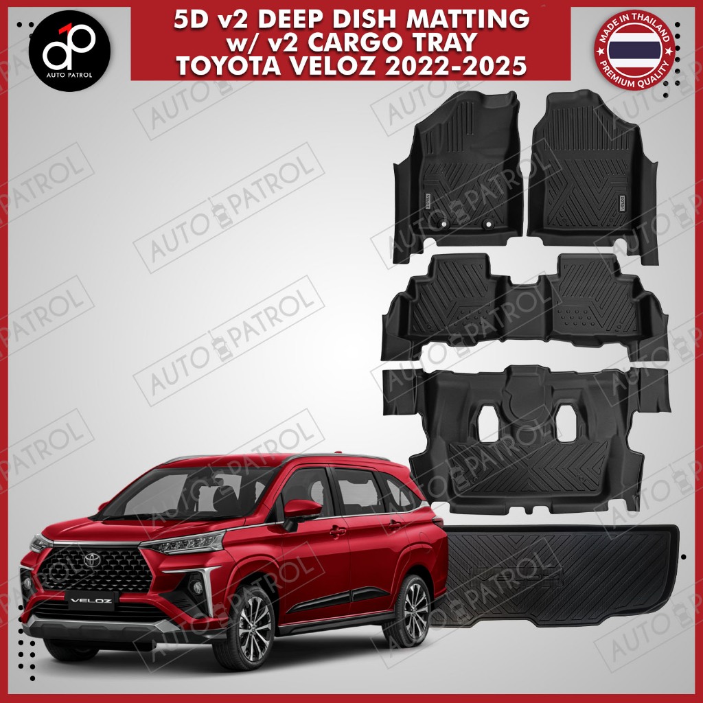 TOYOTA VELOZ 2022-2025 5D v2 Deep Dish Matting + Cargo Tray (MADE IN ...
