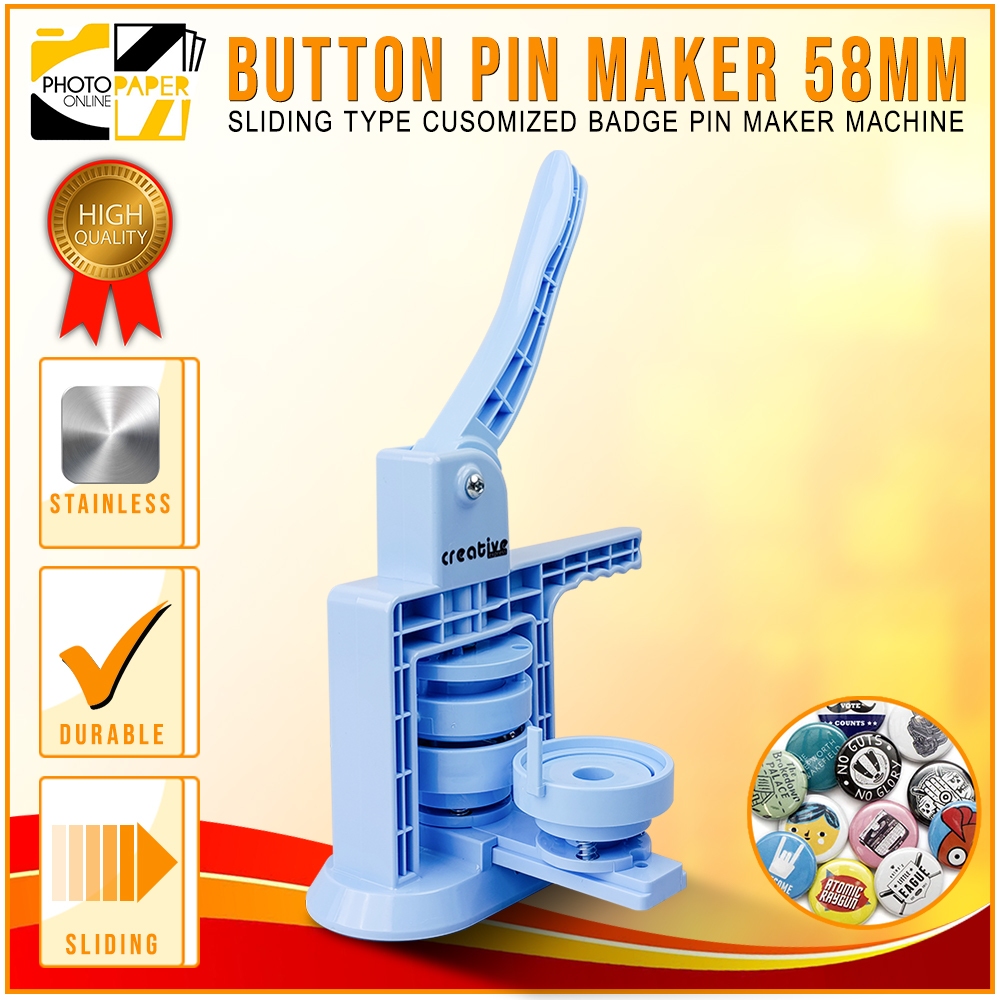 Creative Button Pin Maker Sliding Base Plate 58mm Button Pin Machine ...