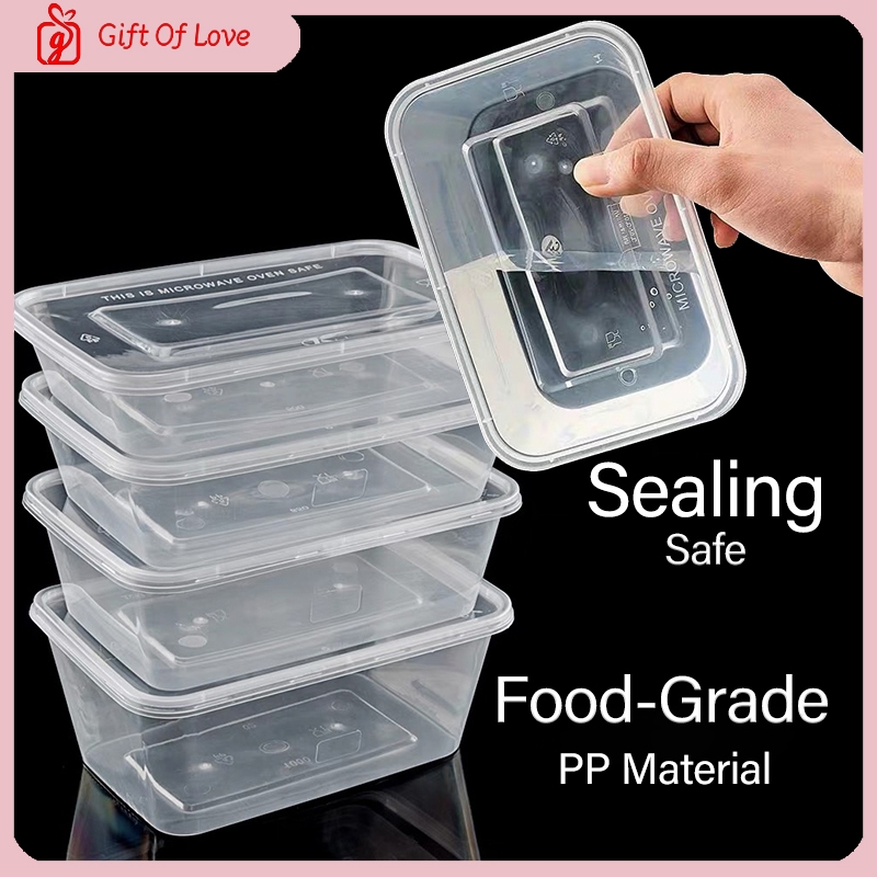 50Pcs Disposable Microwavable Food Container High End Transparent Food ...