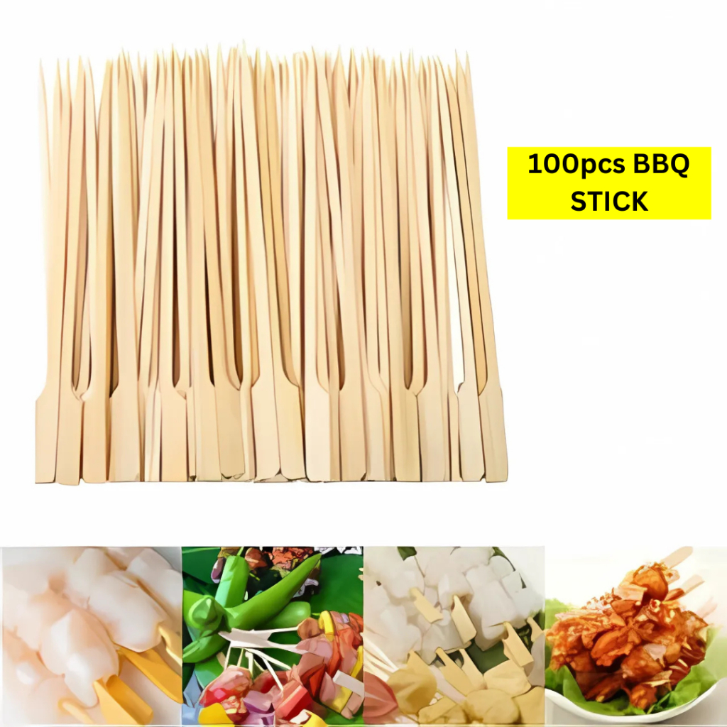 100pcs disposable wooden BBQ stick/Wooden Grill Sticks/outdoor grilling ...