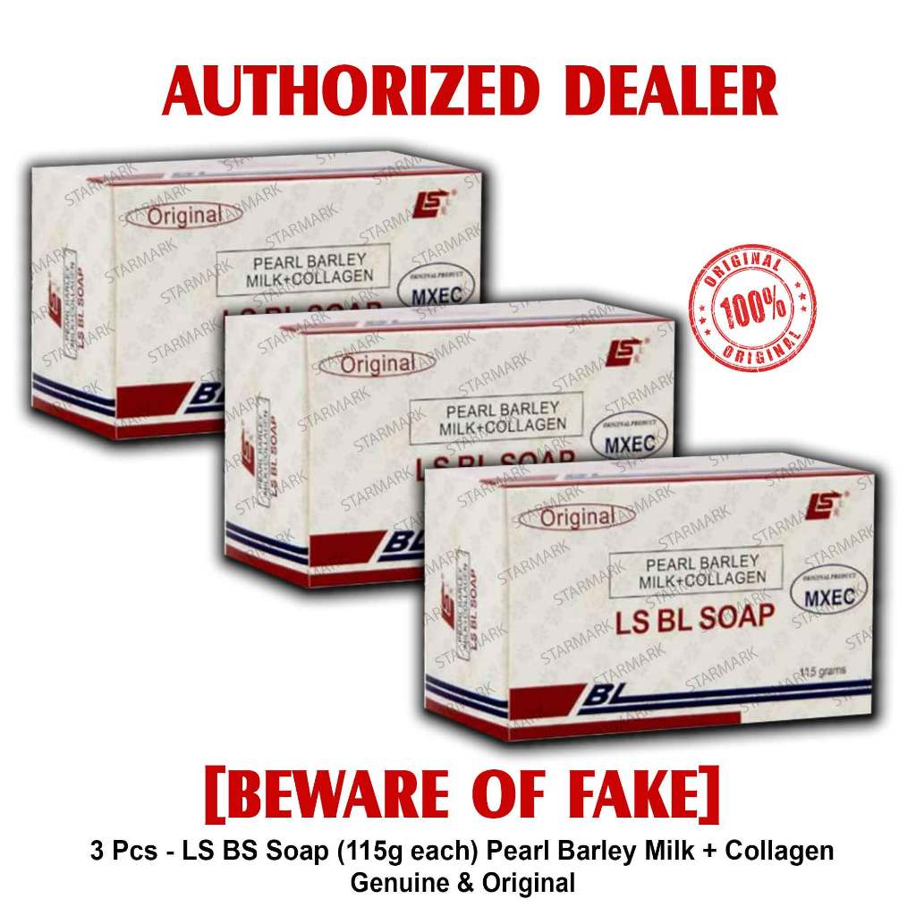 LS BL Soap Soaps 115g 115 grams each Pearl Barley Milk plus Collagen AUTHENTIC - Set of 3 Pcs ...