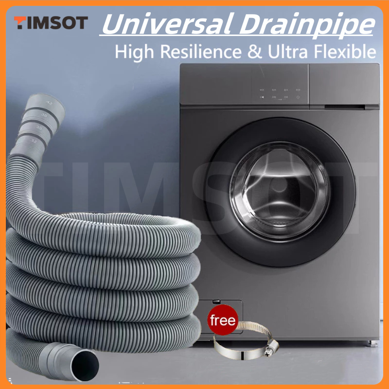 TIMSOT Washing Machine Hose Drainage Pipe Soft Tube Extension Flexible ...
