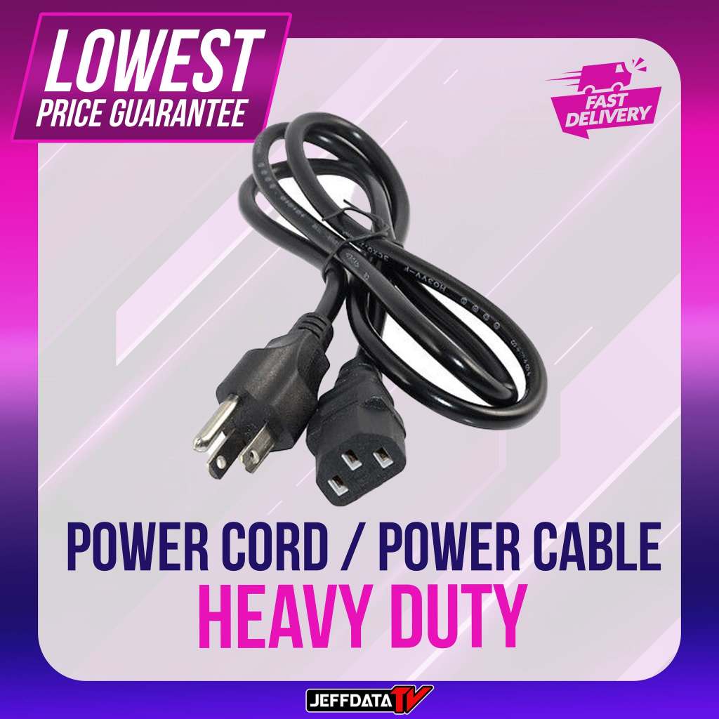 CABLE POWER CORD HEAVY DUTY POWER CABLE FOR COMPUTER. | Shopee Philippines